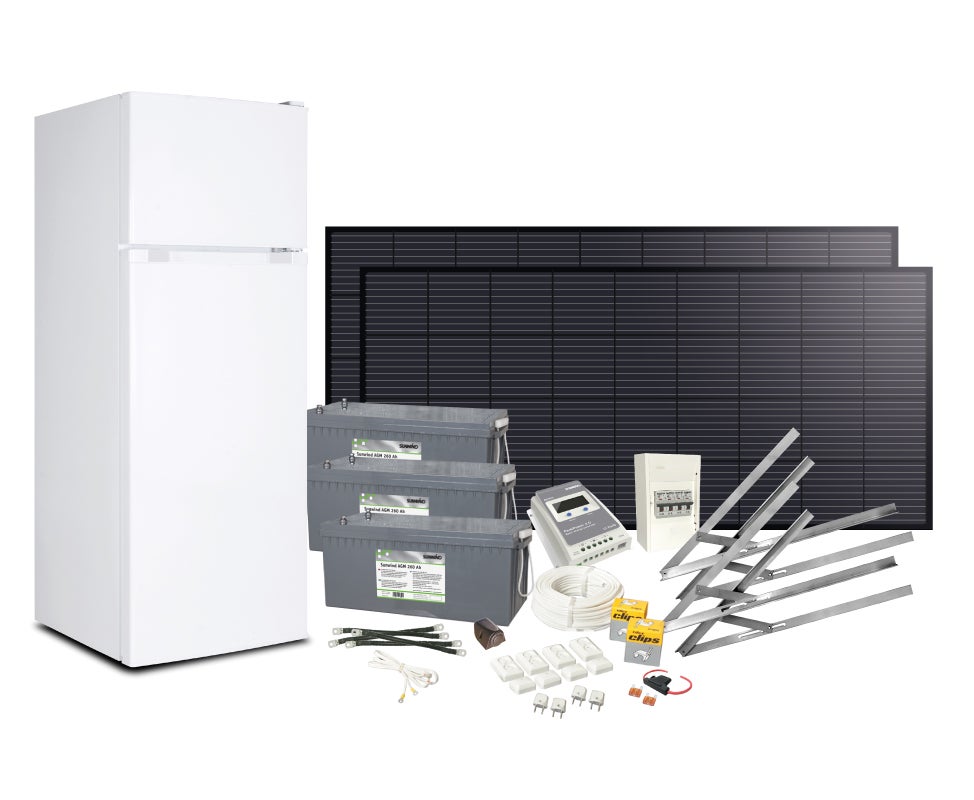 Solcellspaket Basic med Kylskåp 222l / 400W / 780Ah
